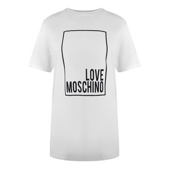 Moschino Box Logo Wei&szlig;es T-shirt