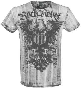 Rock Rebel by EMP Herren wei&szlig;es T-Shirt mit rockigem Print im Vintage-Style 4XL