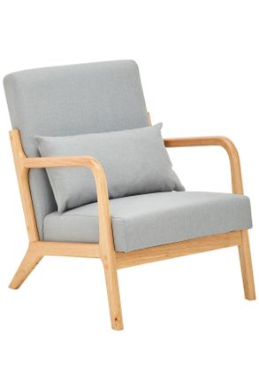 Livetastic Sessel, Grau, Textil, Kiefer, Füllung: Polyester, 73x76x60 cm, Stühle