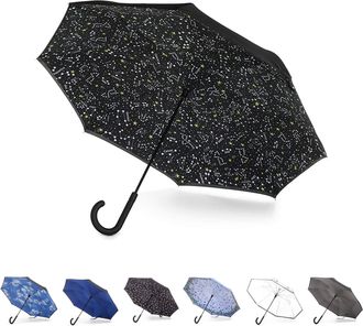Totes InBrella Regenschirm mit umgekehrter Schlie&szlig;ung, unsichtbarer wasserabweisender Beschichtung, automatisches Schlie&szlig;en, umgekehrt, tropffrei und sturms