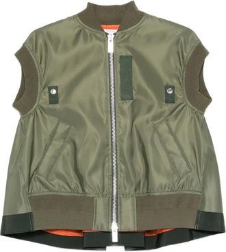 sacai zip-up sleeveless gilet - Gr&uuml;n