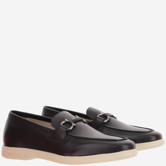 Ferragamo Mens Calf Leather Loafers Black