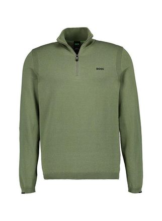 HUGO BOSS Herren Troyer gr&uuml;n unifarben