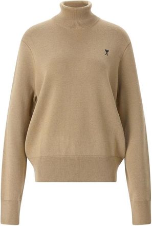 Ami Femme, Pulls, Brun, Taille: 40 FR Col roul&eacute;s