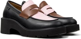 Camper Mismatched Penny-Slot Leather Loafer - Black