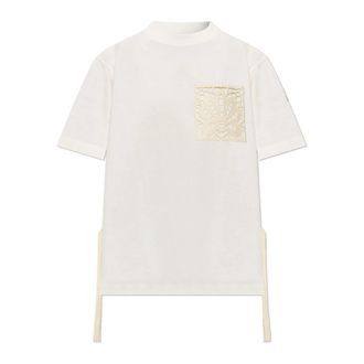 Moncler T-Shirt mit Logo-Patch - - Tops - Damen - Rosa - M