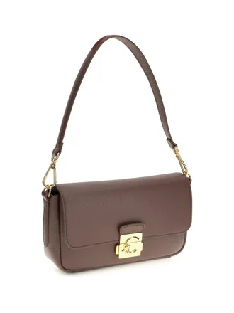 Coccinelle Womens Shoulder Bag C-Me Lock Berry Calf Leather (bos Taurus)