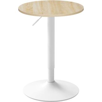 Woltu Table de Bar Ronde Woltu Meuble Exterieur, avec Base en Acier, Plateau pivotante &agrave; 360&deg;, Hauteur r&eacute;glable de 70 &agrave; 91 cm, 52x52x91cm