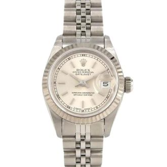 Rolex Montre Datejust doccasion en acier inoxydable et or blanc - Femme - Pre-owned - Gris - Taille: ONE Size