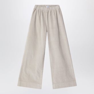 Il Gufo Greige wide-leg trousers in corduroy