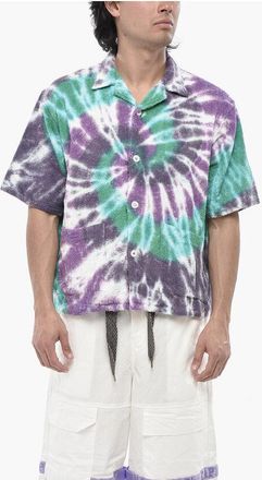 South2 West8 Terry Cotton Overshirt With Tie-Dye Effect size Xl