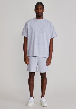 Siksilk Herren Grau Melange T-Shirt und Shorts Set XXL