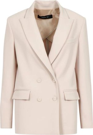 Federica Tosi Femme, Vestes, Beige, Taille: 42 FR Double-Breasted Blazer