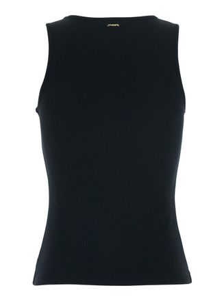 Twinset Womens Sleeveless Top Black Cotton Tops