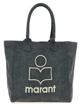 Isabel Marant Logo-Embroidered Canvas Tote Bag - Gray