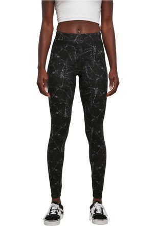 Urban Classics Damen Ladies Soft AOP Leggings blackmarble, S
