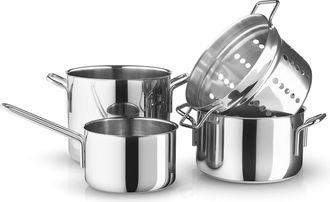 Eva Solo | Trio Collection | Topfset 4tlg | Eva-Trio | Edelstahl Set 4 pcs. | Topfmaterial gut für die tägliche Anwendung geeignet