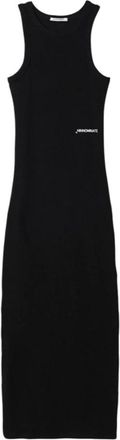 Hinnominate Hinnominate, Femme, Robes, Noir, Taille: 38 FR Vestito lungo costine smanicato