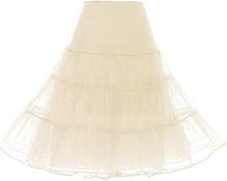 Dresstells Jupon ann&eacute;es 50 Vintage en Tulle Rockabilly Petticoat Longueur 66cm/26,Champagne XL