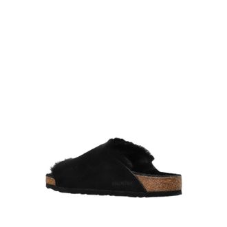 Birkenstock Solana Shearling Suede Leather Regular Fit - Femme - Chaussures - Noir - Taille: 36 EU