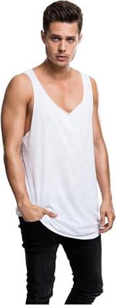Urban Classics Long Shaped Open Edge Loose Tank Débardeur de Sport, Blanc (White 220), XXL Homme