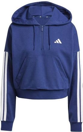 adidas Damen Kapuzensweat Essentials 3-Streifen French Terry Quarter-Zip