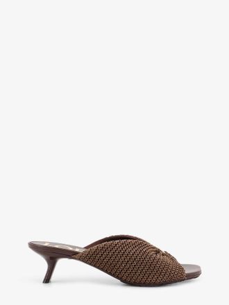 Loewe Paulas Ibiza - Pebble raffia effect sandals with metal logo detail - LOEWE - gender_Woman