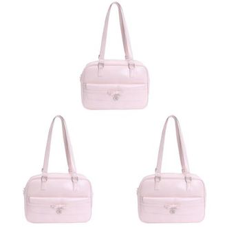Generic Sac &agrave; bandouli&egrave;re tendance en cuir synth&eacute;tique pour femme - Couleur unie - Pour un usage quotidien et des occasions sp&eacute;ciales, 3 pi&egrave;ces roses., 11.42*