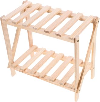 Valiclud 2-stöckiger Pflanzenständer Aus Holz Doppelstöckiges Blumentopftablett Balkon Pflanzgefäß Mit Stabilem Stand Wetterfest Für Kleine Blumentöpfe Im Inne