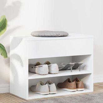 vidaXL Schuhbank Wei&szlig; 60x30x45 cm Holzwerkstoff Vidaxl