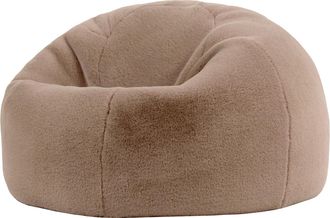 Icon Brand Kingston Kaninchen Kunstfell Sitzsack, Mokkabraun, Sitzsack Erwachsene mit Füllung, Bean Bag, Flauschig Sessel, Lounge Sessel, Lounge Stuhl, Schlafzim