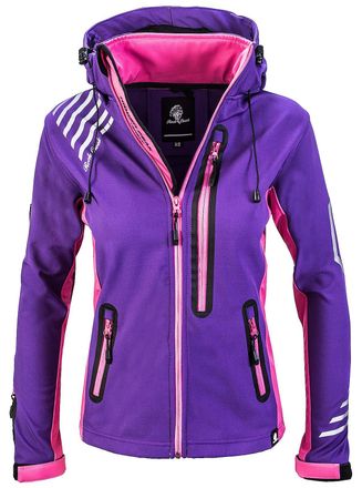 Rock Creek Damen Softshell Jacke Windbreaker Regenjacke &Uuml;bergangsjacke Softshelljacke Damenjacke Regenmantel Outdoorjacke Kapuze D-402 Viollet 4XL