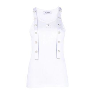 The Attico Wei&szlig;e Rippstrick-Top - - Tops - Damen - Wei&szlig; - M