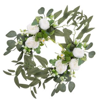 BESPORTBLE Lurrose K&uuml;nstliche Pfingstrosen Willkommensschild Deko Hochzeit 2 St&uuml;ck Wei&szlig; Seidenstoff Kunststoff Party Blumengirlande Tischdekoration