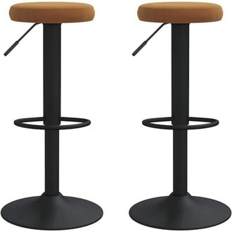 vidaXL Barhocker 2 Stk. Braun Samt Vidaxl