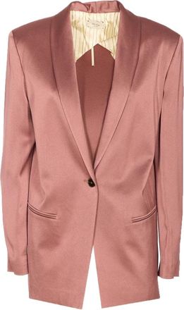 Alysi Femme, Vestes, Rose, Taille: 40 FR Blazer Svicola Liquid Satin