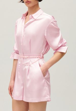 Claudie Pierlot Combishort smock&eacute;e blush