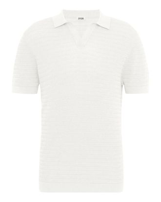 Drykorn Strick-Poloshirt aus merzerisierter Baumwolle und Variokragen in