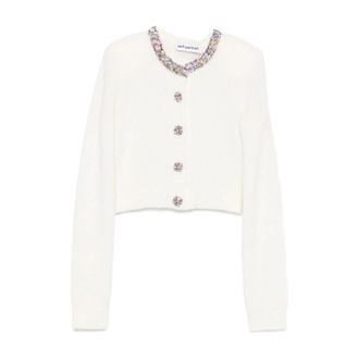 Self Portrait Femme, Pulls, Beige, Taille: 40 FR Pull Beige Ornements de Bijoux