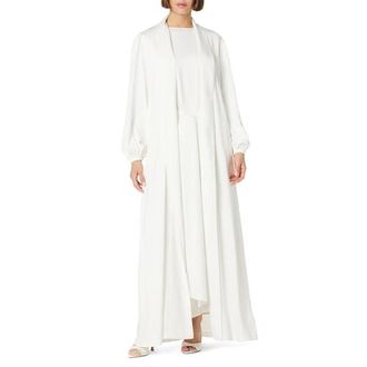 The Drop Robe Longue pour Femme, Ouverte sur le Devant, Ivoire, par @withloveleena, Taille S