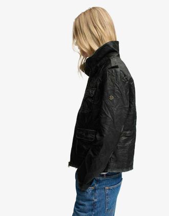 Superdry Angelina veste en imitation cuir noire