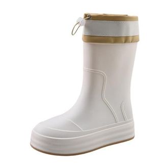 Generic Bottes de pluie en caoutchouc mi-mollet pour femme - Faciles &agrave; nettoyer - R&eacute;sistantes &agrave; leau - Faciles &agrave; mettre et &agrave; enlever - Pour randonn&eacute;e, travail
