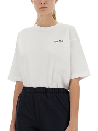 Aspesi Printed Cotton T-Shirt - White