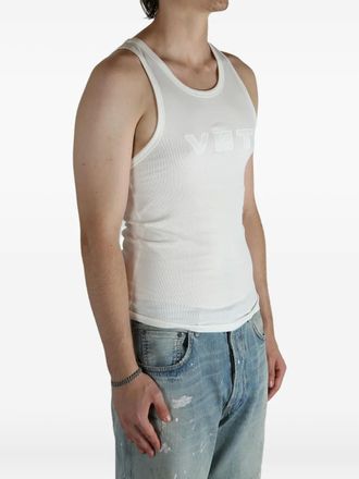VETEMENTS logo-detail tank top - Blanc