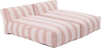Oviala Salon de jardin modulable avec 2 m&eacute;ridiennes rose poudr&eacute; - Mixi