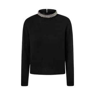 Pinko Pinko - Pull &agrave; col en V Berlino - Femme - Pulls - Noir - Taille: 38 FR