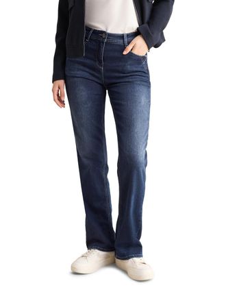 Cecil Damen B378530 Bootcut Jeans, Mid Blue Wash, 32W / 28L EU