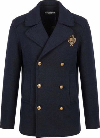 Dolce & Gabbana Knielanger Mantel - Dunkelblau