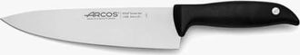 Arcos Chefmesser 20 cm - Klinge aus Nitrum-Edelstahl, Bequemer Griff aus Polypropylen, Innovatives Design f&uuml;r den Alltag - Schwarz, Serie Menorca