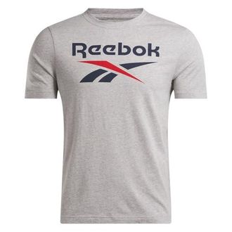 Reebok Identity BIG Logo Tee T-Shirt, MGREYH/VECNAV/VECRED, XL Mens
